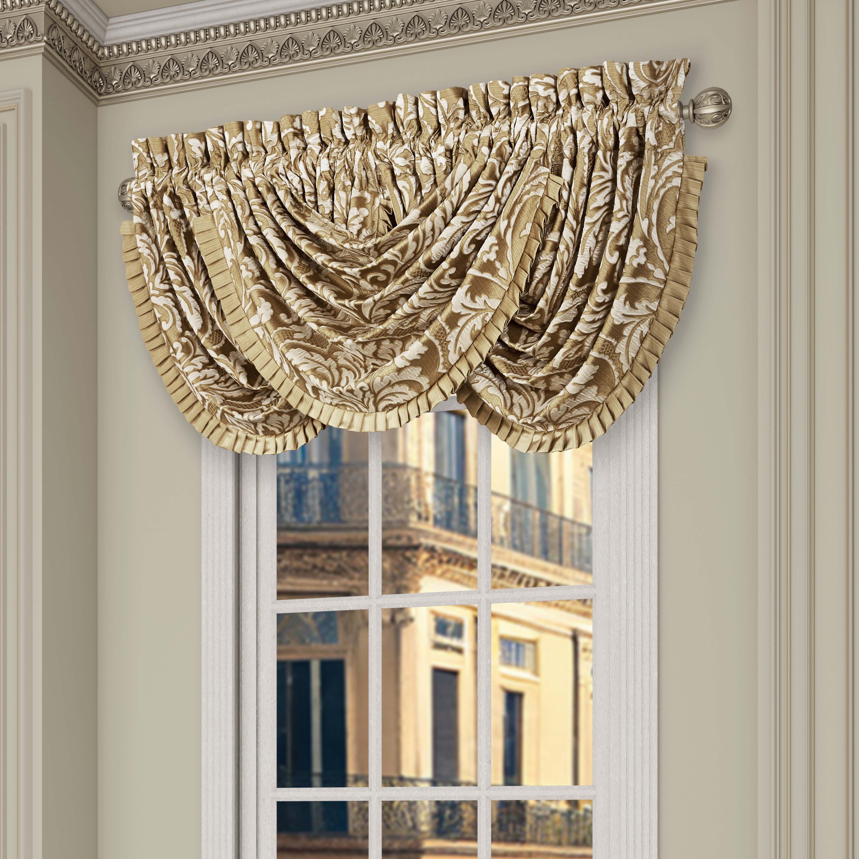 Aurelia Gold Waterfall Window Valance – Latest Bedding