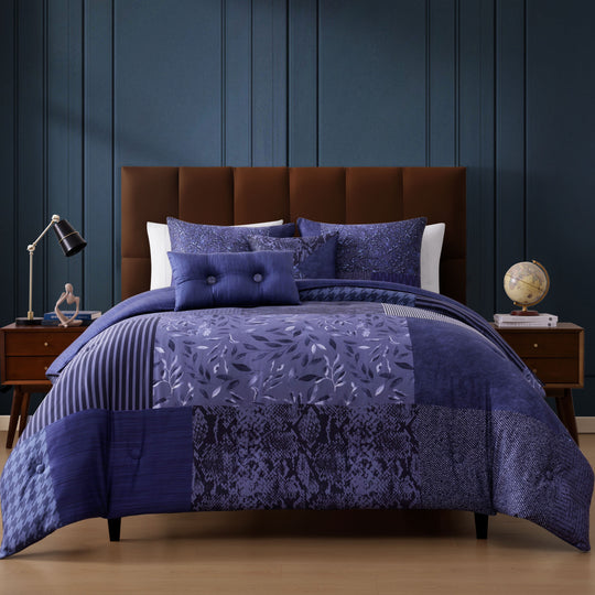 Floral Damask Periwinkle 4 Piece Comforter Set – Latest Bedding