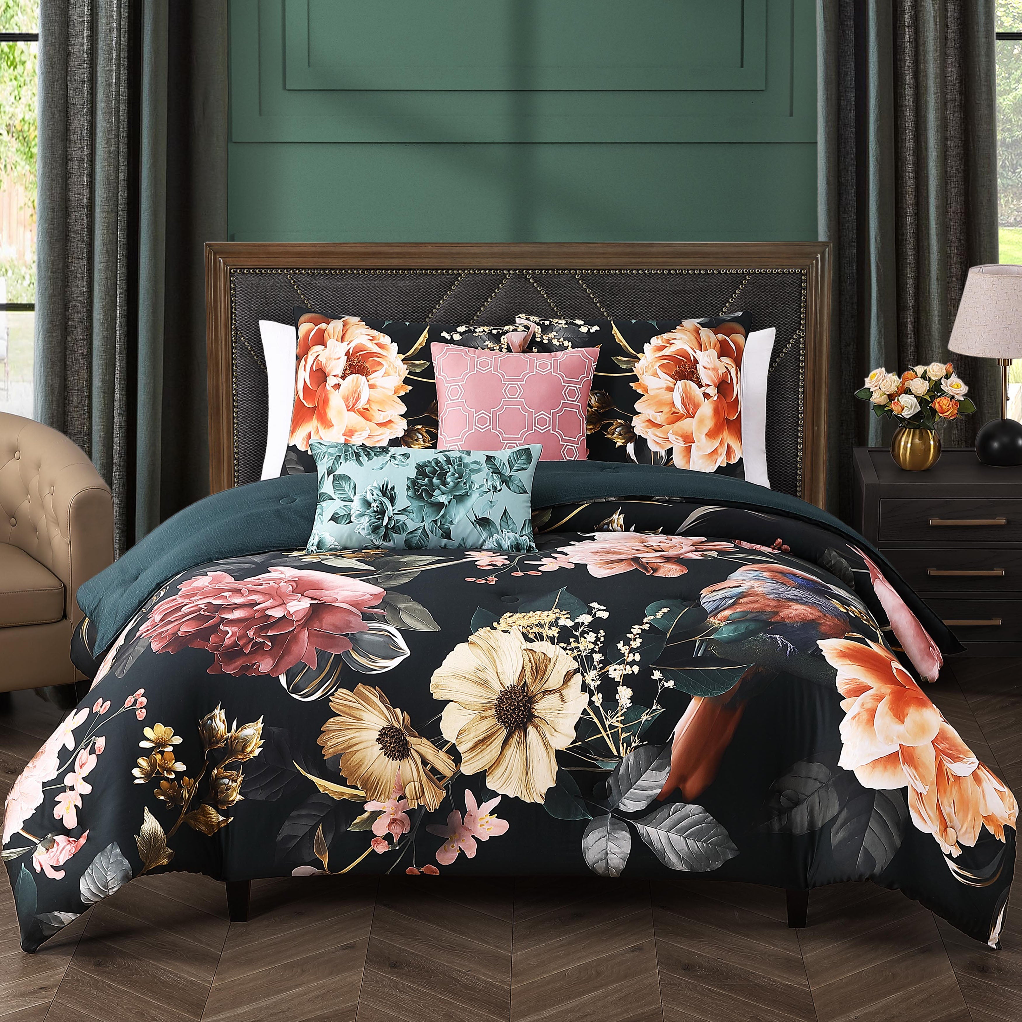 Bebejan Botanical Birds 5 Piece Reversible Comforter Set – Latest Bedding
