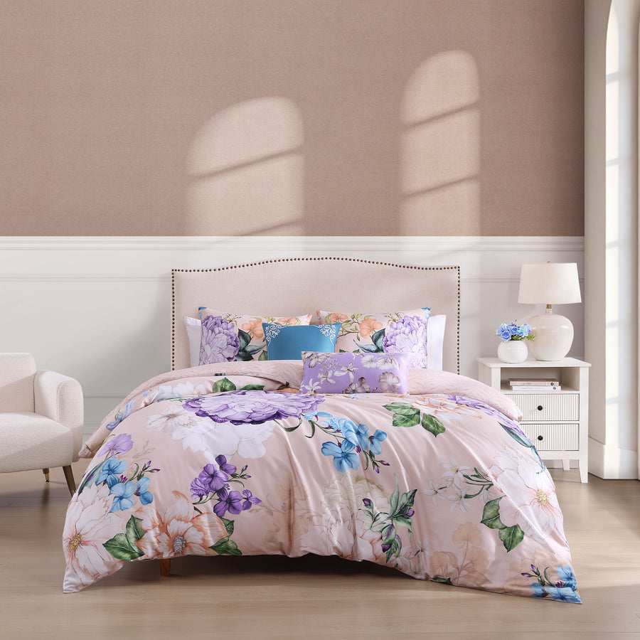Floral Damask Periwinkle 4 Piece Comforter Set – Latest Bedding