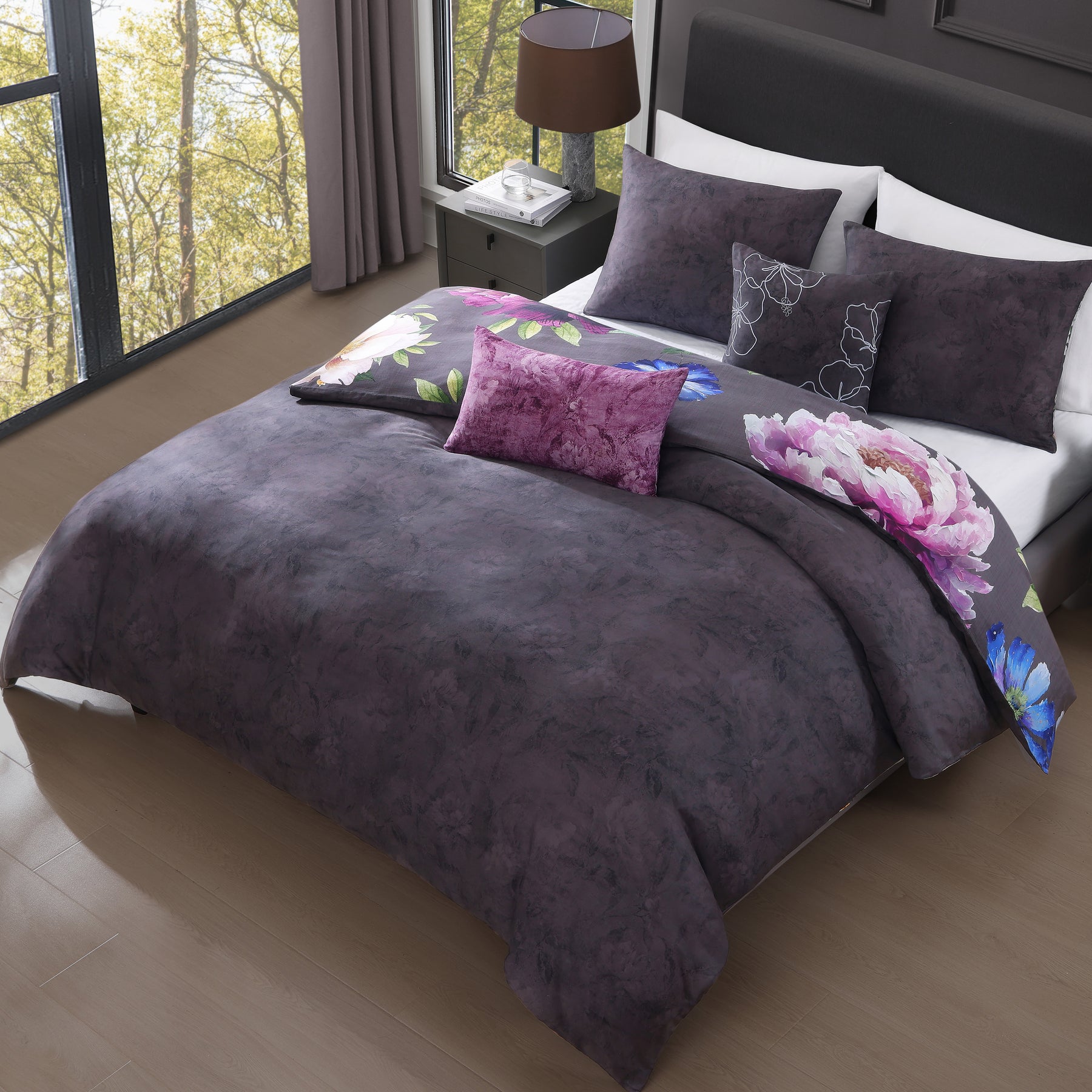 Bebejan Elegant Blossoms 5 Piece Reversible Comforter Set – Latest Bedding