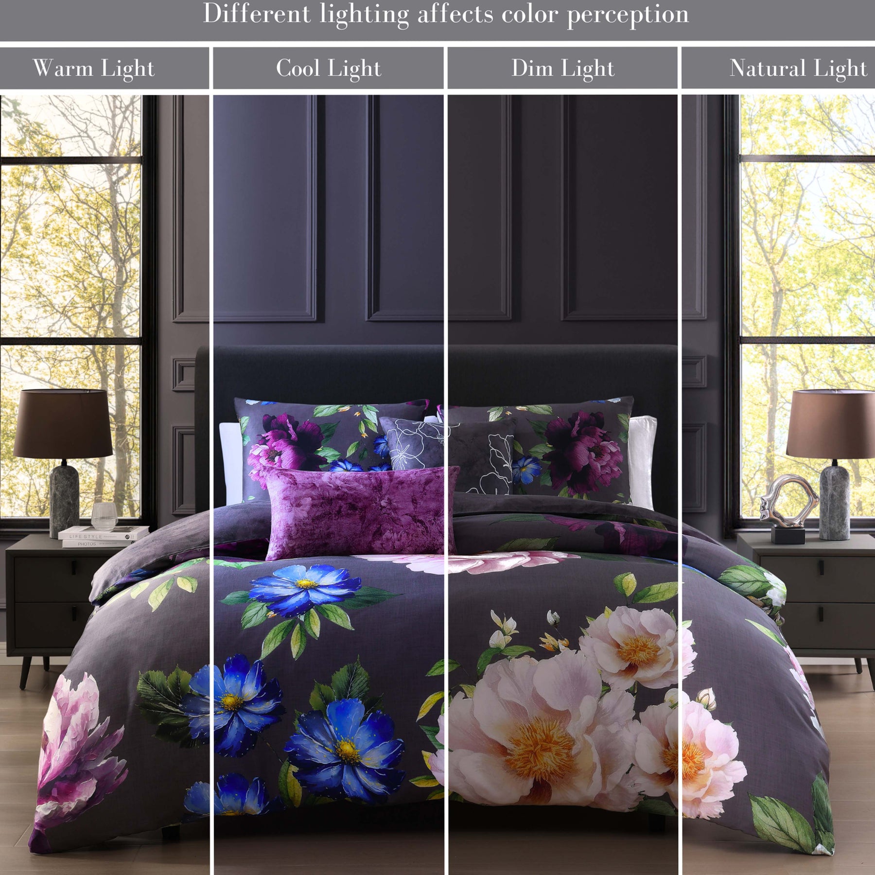 Bebejan Elegant Blossoms 5 Piece Reversible Comforter Set – Latest Bedding