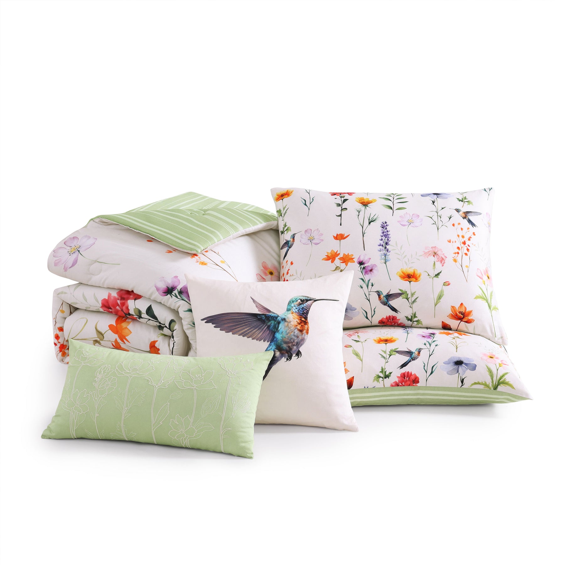 Bebejan Fresh Cut Flowers 5 Piece Reversible Comforter Set – Latest Bedding
