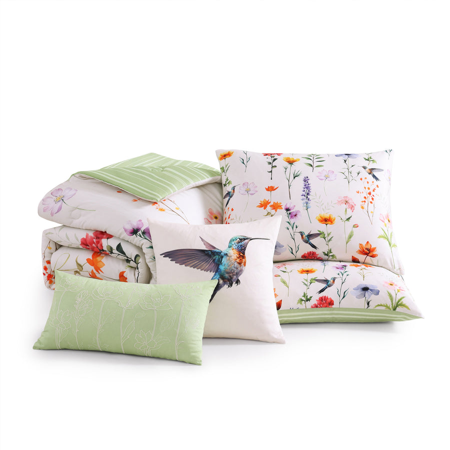 Bebejan Fresh Cut Flowers 5 Piece Reversible Comforter Set – Latest Bedding