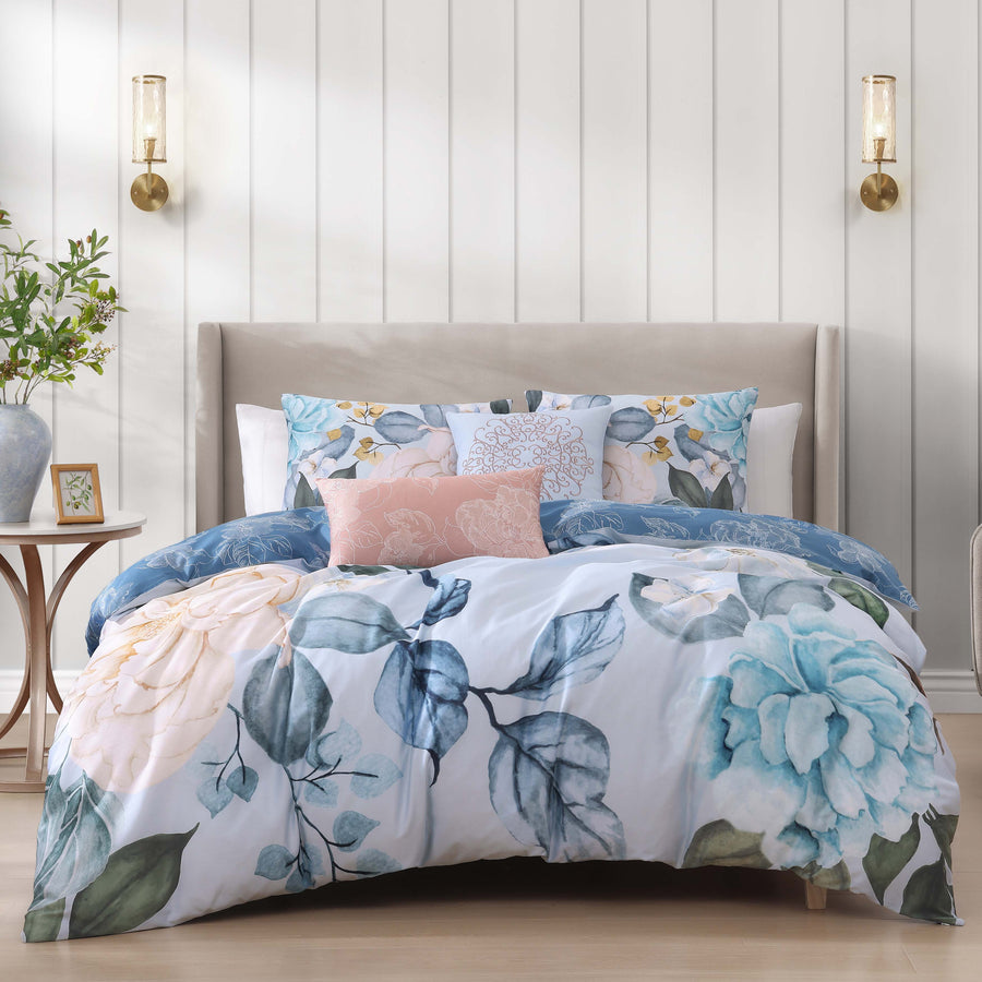 Floral Damask Periwinkle 4 Piece Comforter Set – Latest Bedding