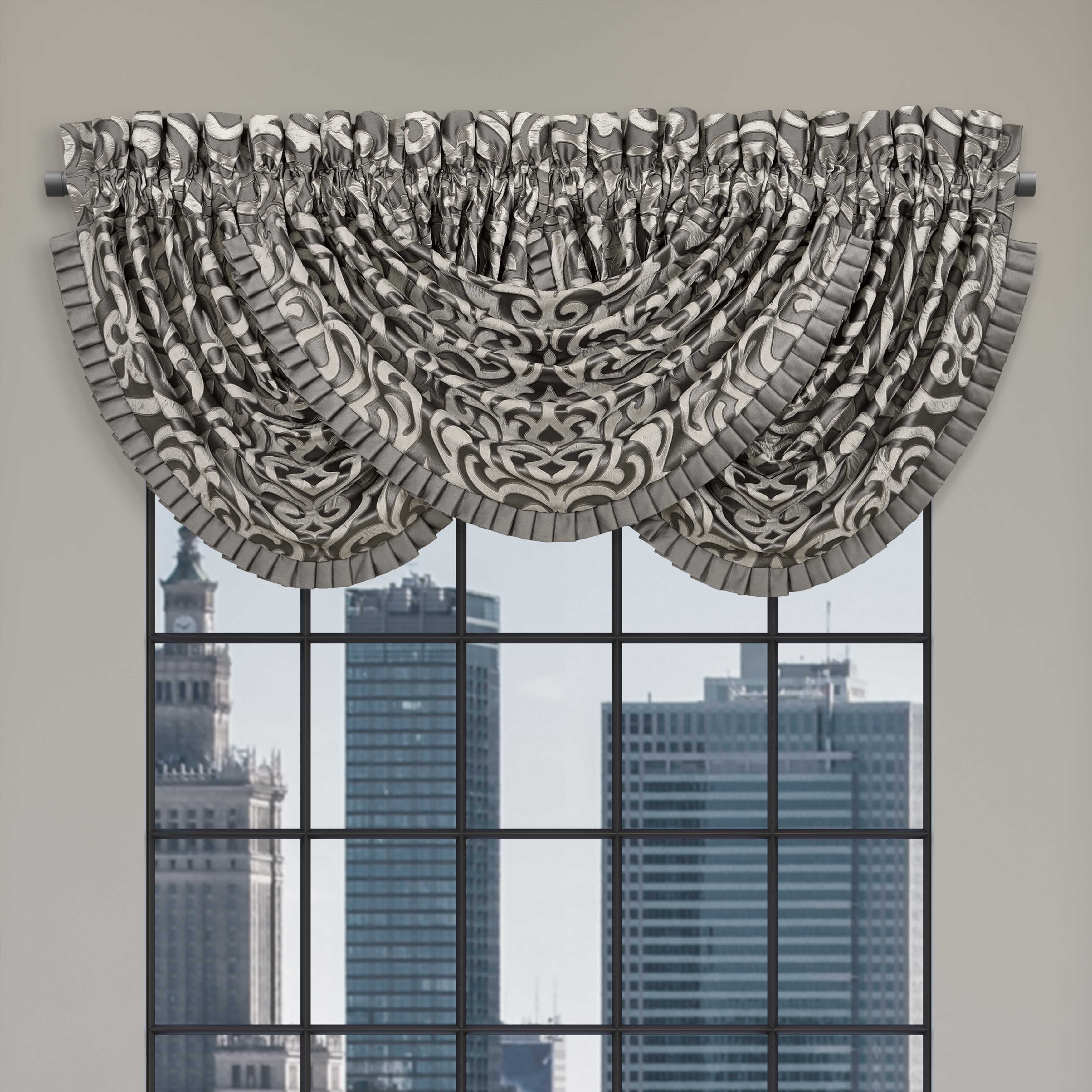 Bolero Silver Waterfall Window Valance – Latest Bedding