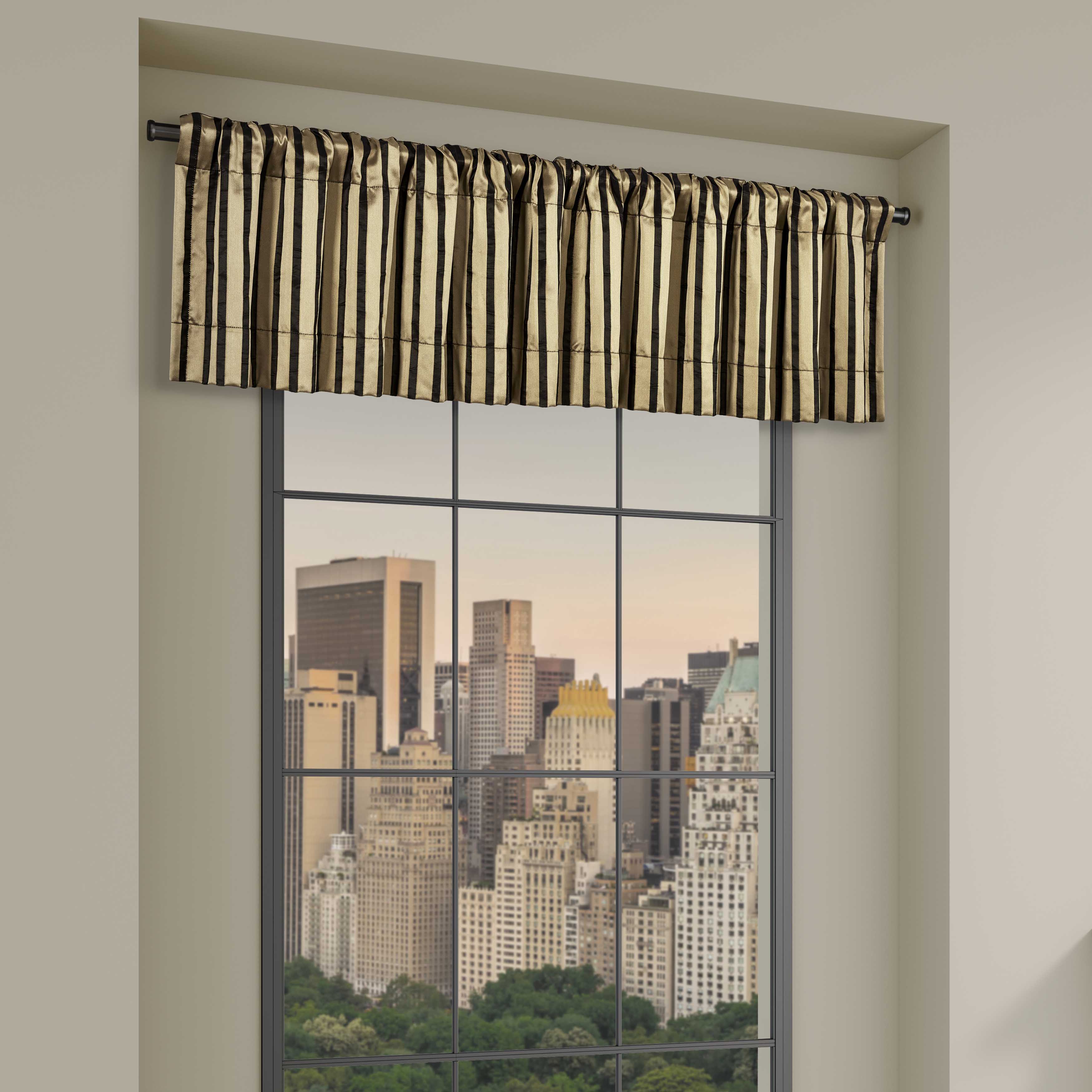 Calvari Black and Gold Straight Window Valance – Latest Bedding