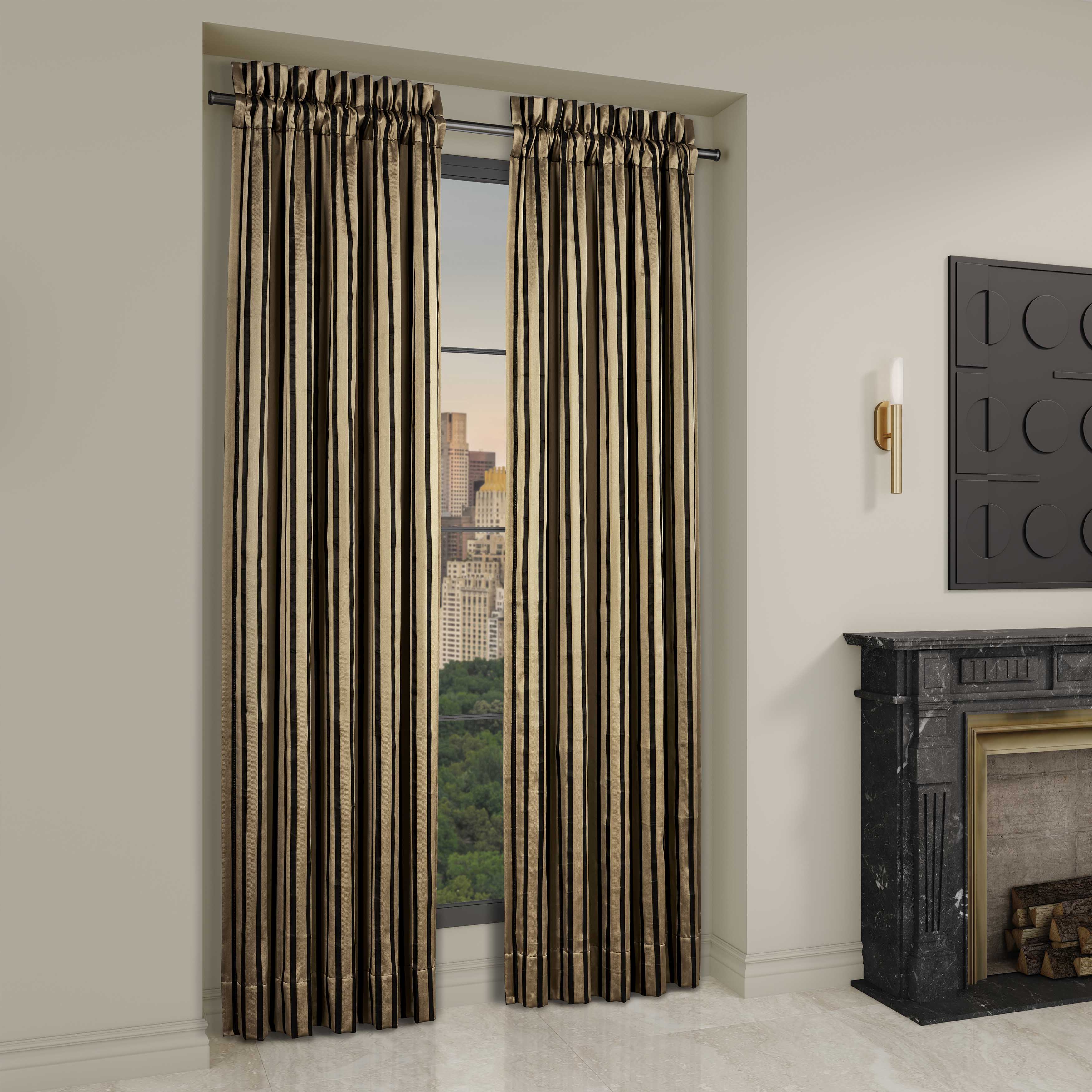 Calvari Black and Gold Window Panel Pair – Latest Bedding