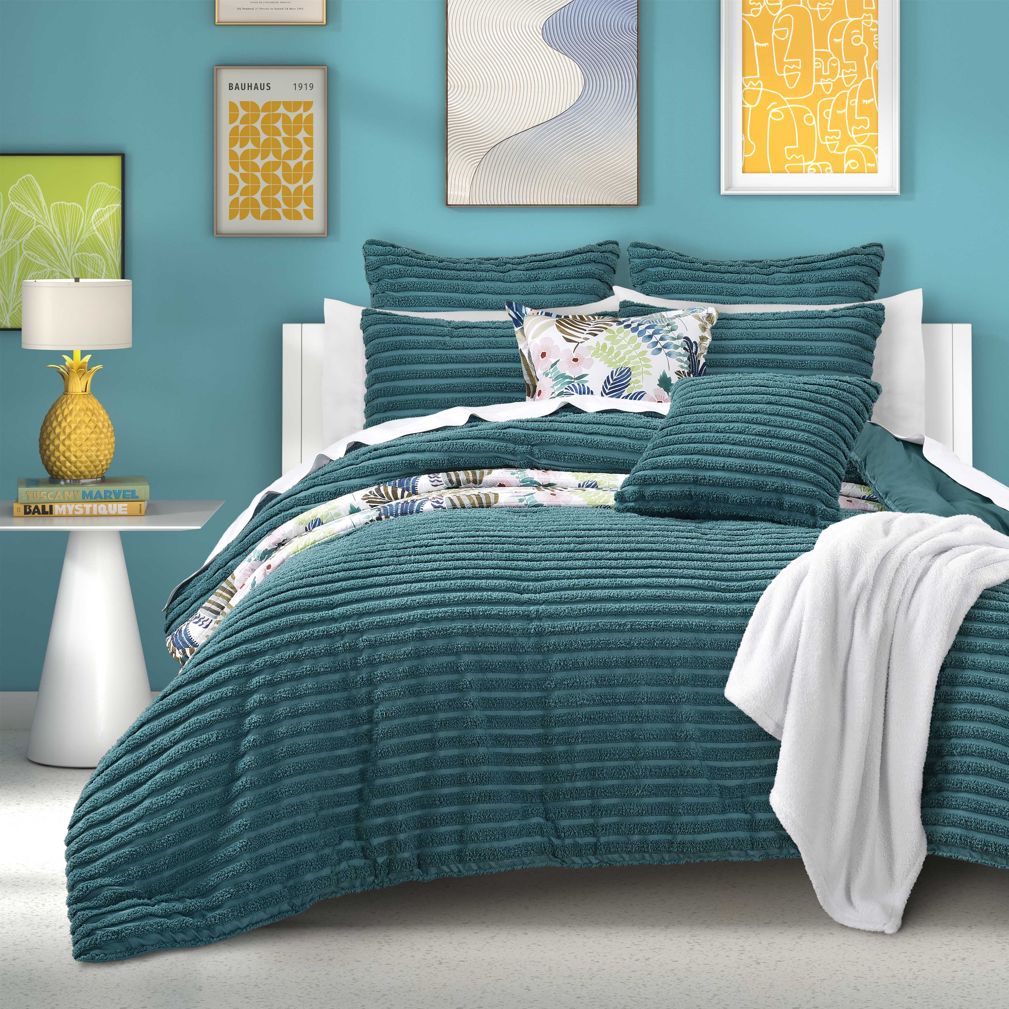 Darby Teal 3 Piece Comforter Set – Latest Bedding