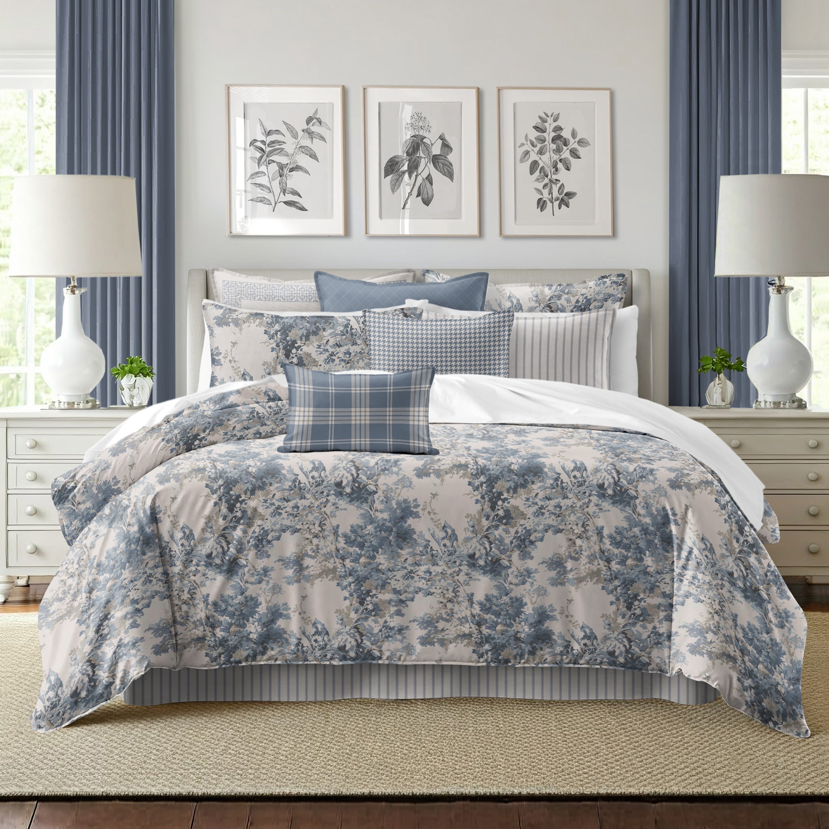Dolce Blue Fog 8 Piece Comforter Set – Latest Bedding