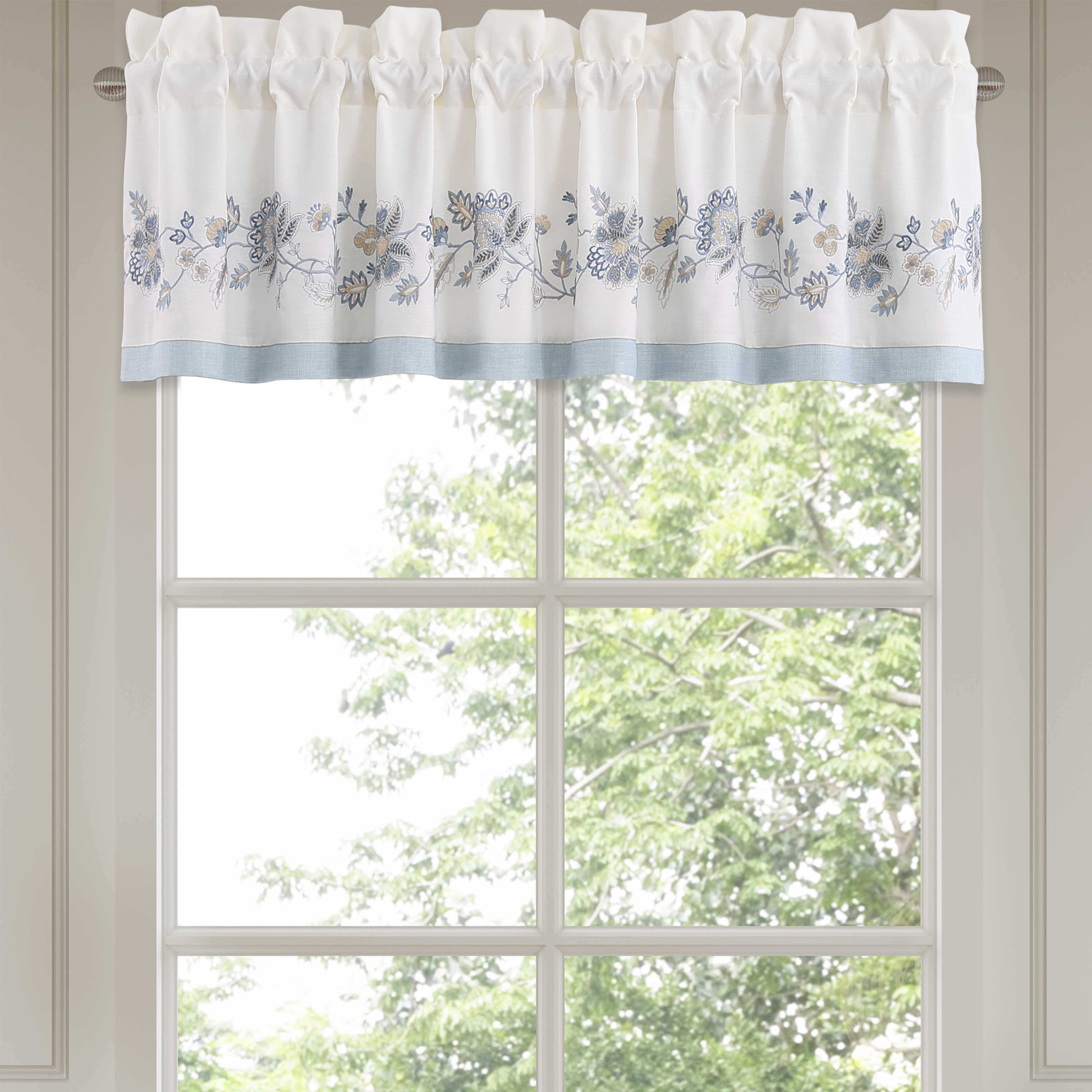 Garden Bloom Chambray Straight Window Valance – Latest Bedding