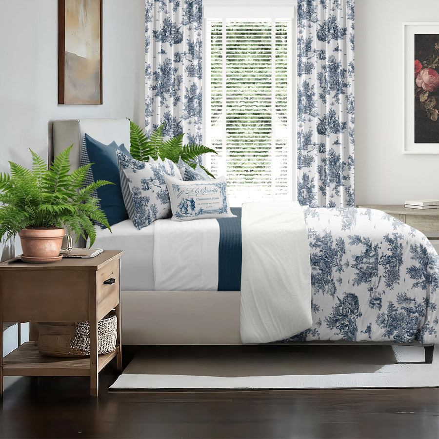 Jardin Du Jouy Toile Indigo 8 Piece Comforter Set – Latest Bedding