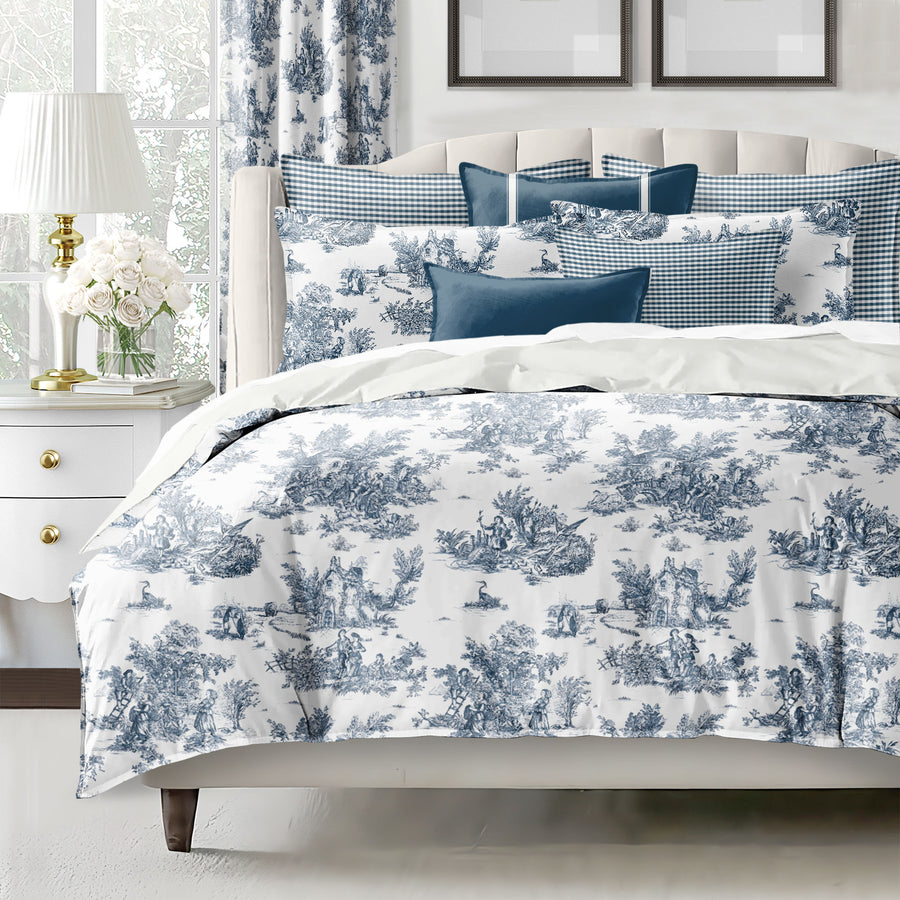 Jardin Du Jouy Toile Indigo 8 Piece Comforter Set – Latest Bedding