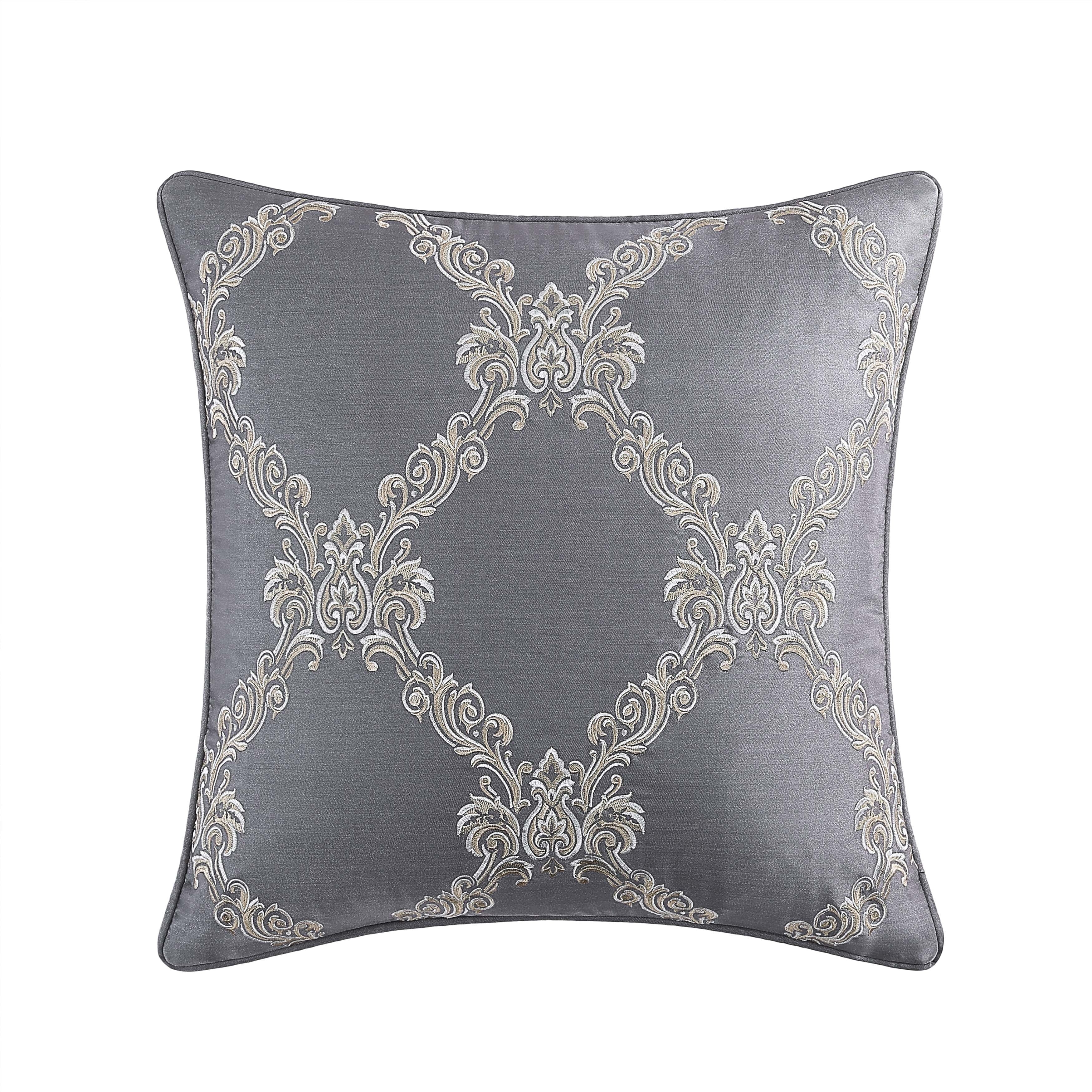 Krista Powder Blue Square Embellished Decorative Throw Pillow 20" x 20 ...