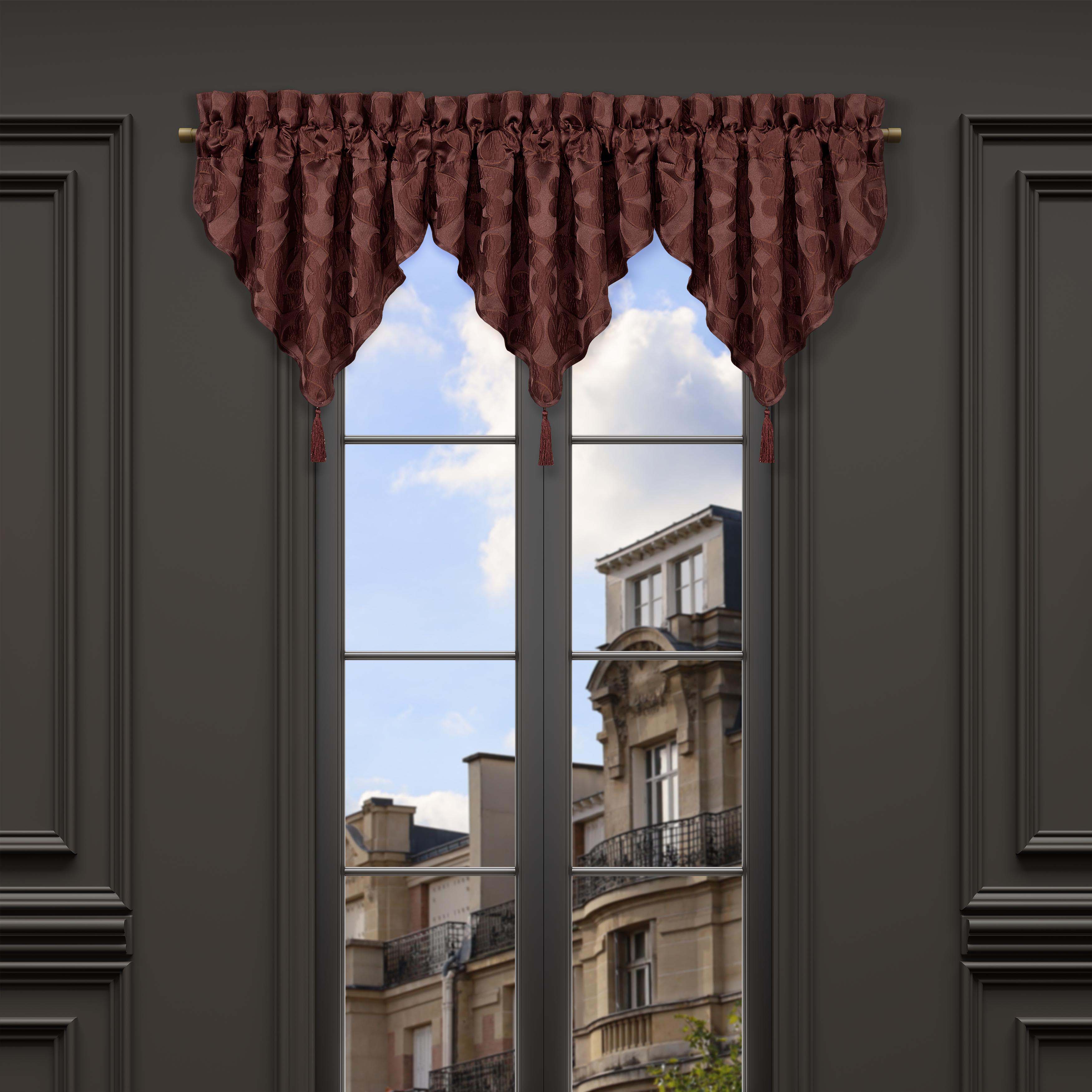 LaBoheme Maroon Ascot Window Valance – Latest Bedding