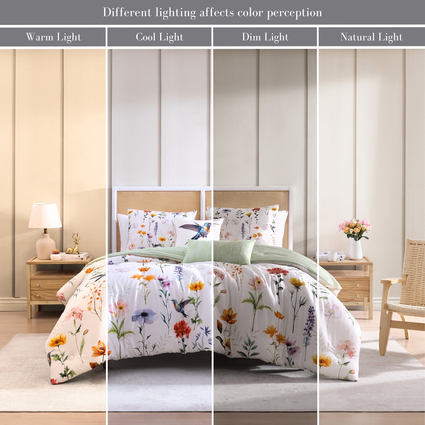 Bebejan Fresh Cut Flowers 5 Piece Reversible Comforter Set – Latest Bedding