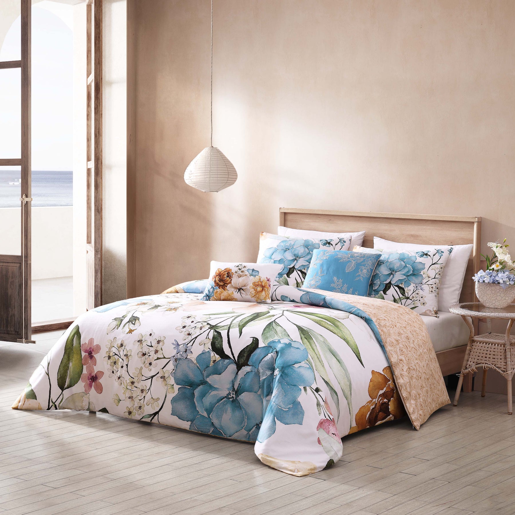 Bebejan Maia Blue 5 Piece Reversible Comforter Set – Latest Bedding