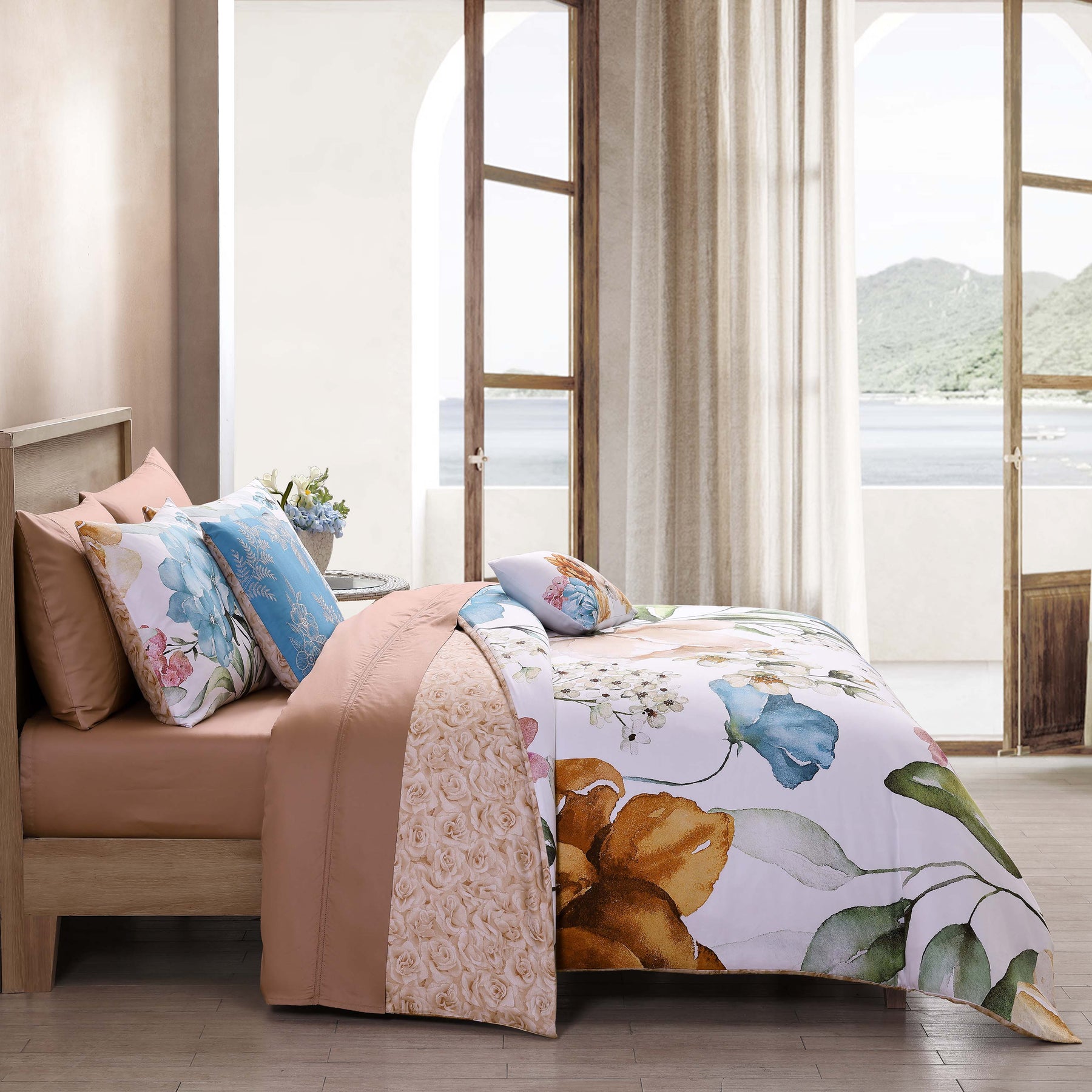 Bebejan Maia Blue 5 Piece Reversible Comforter Set – Latest Bedding