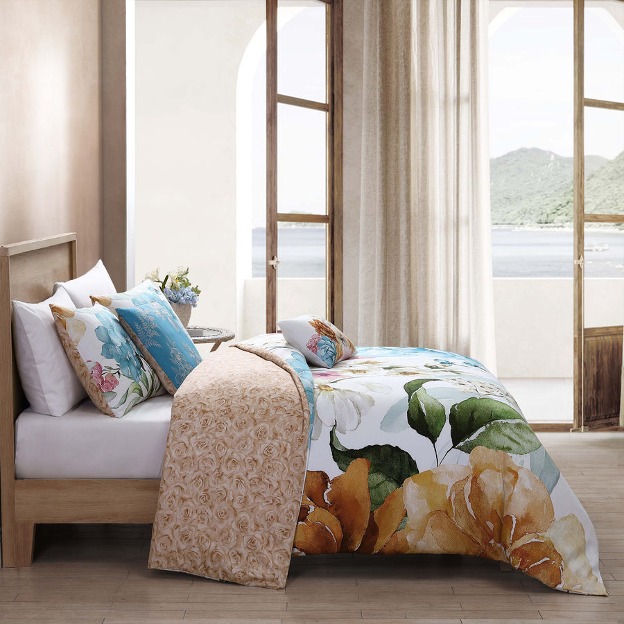 Bebejan Maia Blue 5 Piece Reversible Comforter Set – Latest Bedding