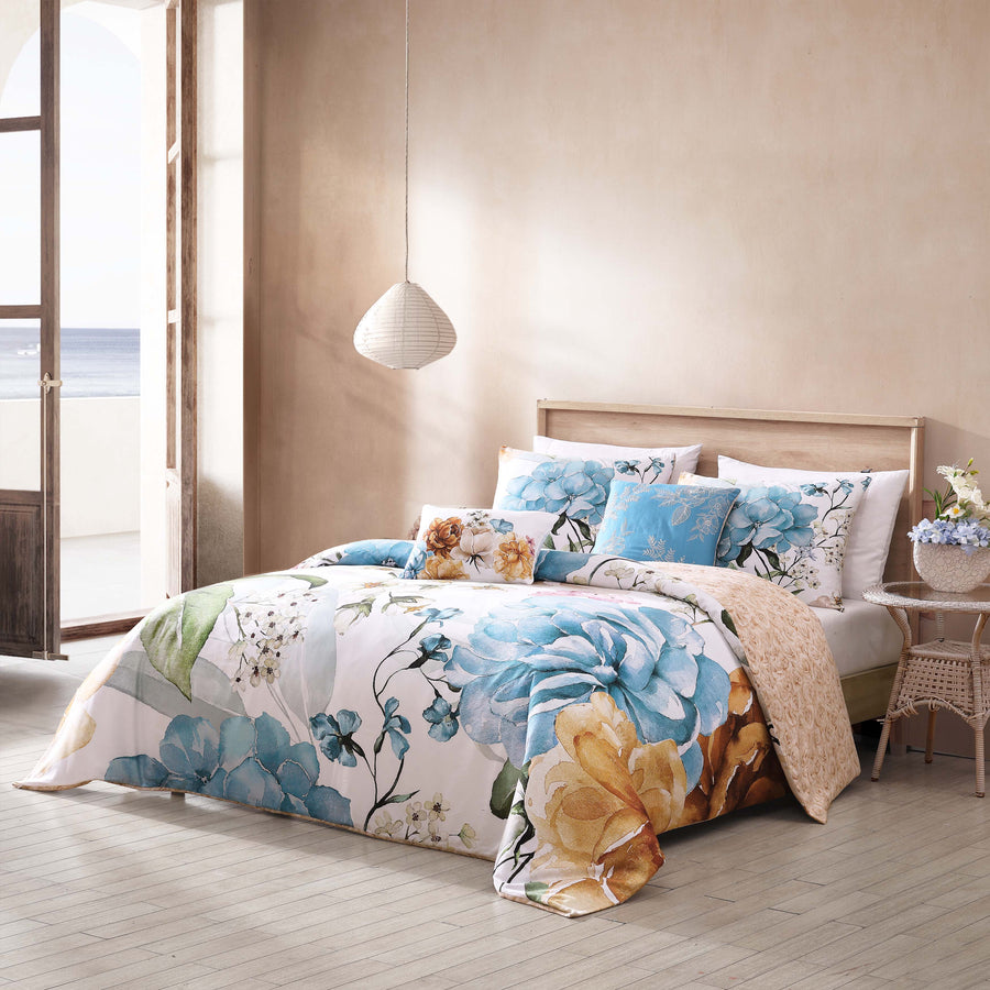 Bebejan Maia Blue 5 Piece Reversible Comforter Set – Latest Bedding