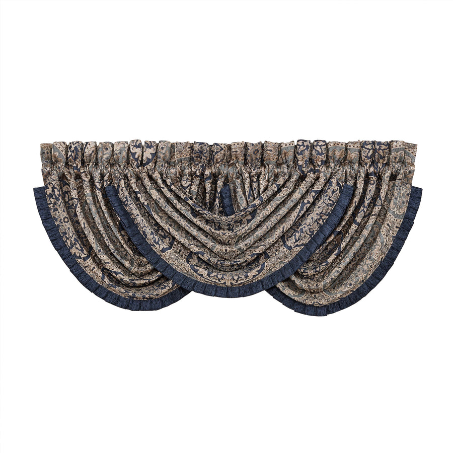 Botticelli Navy Waterfall Window Valance By J Queen – Latest Bedding