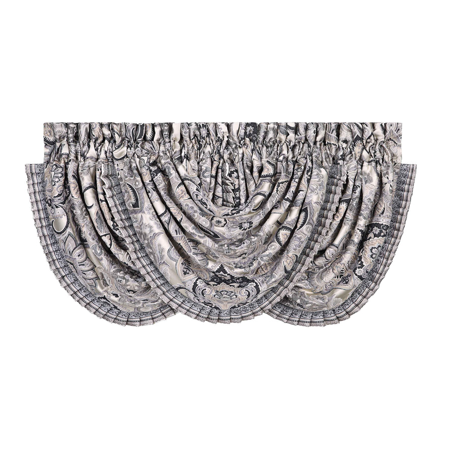 Guiliana Silver/Black Waterfall Window Valances – Latest Bedding