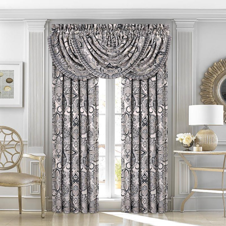 Guiliana Silver/Black Waterfall Window Valances – Latest Bedding
