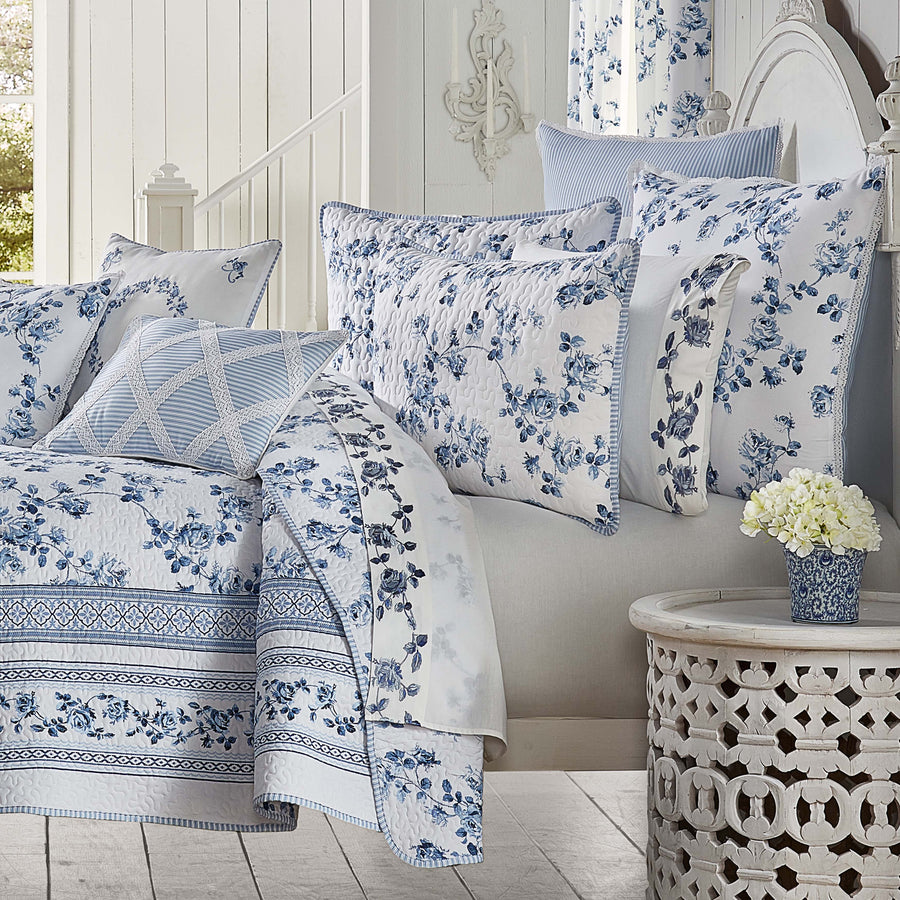 Rialto French Blue 3-Piece Quilt Set By J Queen – Latest Bedding