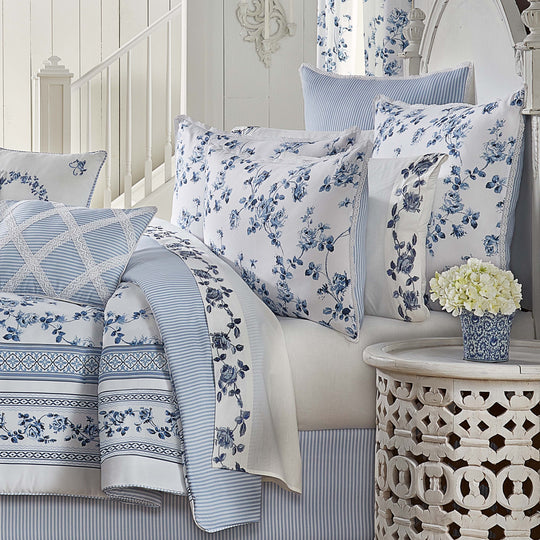 Rialto French Blue 3-Piece Quilt Set By J Queen – Latest Bedding
