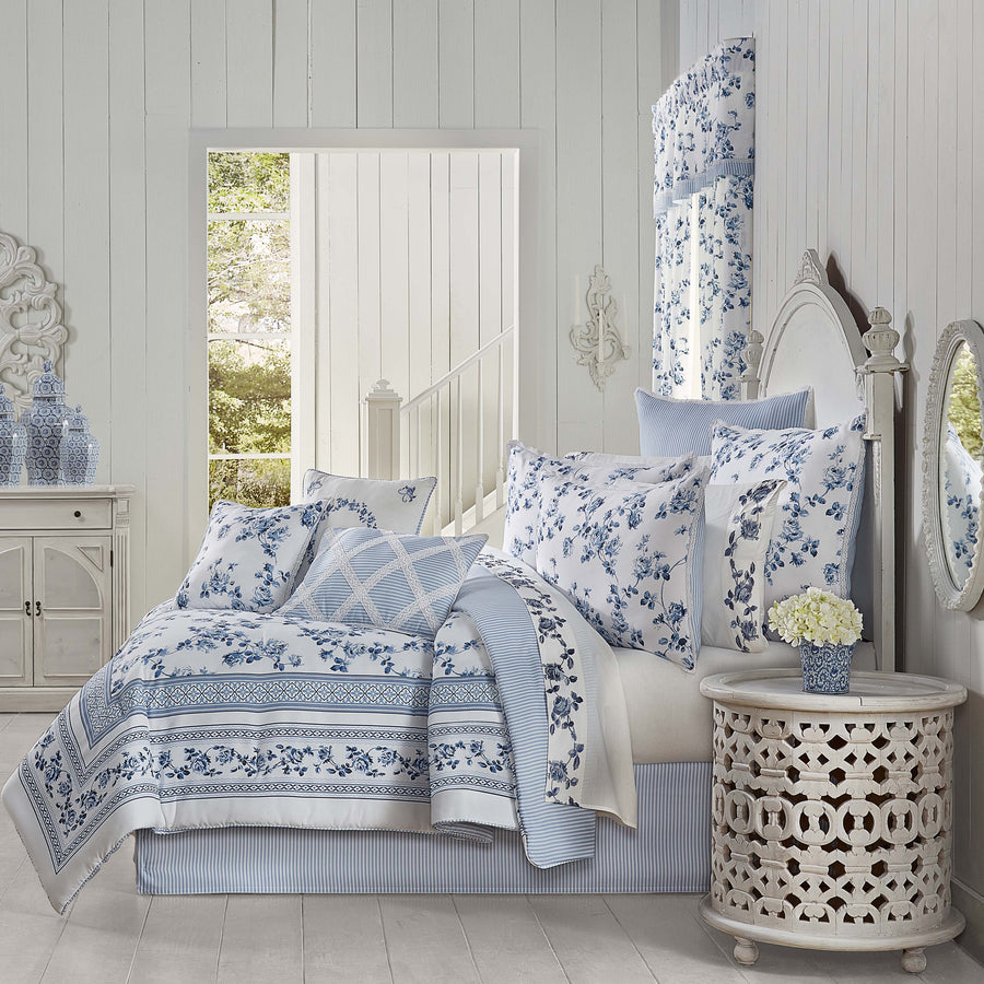 Rialto French Blue 3-Piece Quilt Set By J Queen – Latest Bedding